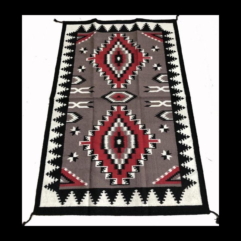 Tapis laine Navajo rouge - Mon Chalet Design
