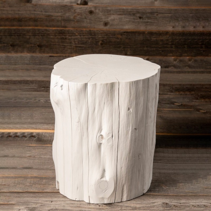 Tabouret pin blanc laqué - Mon Chalet Design
