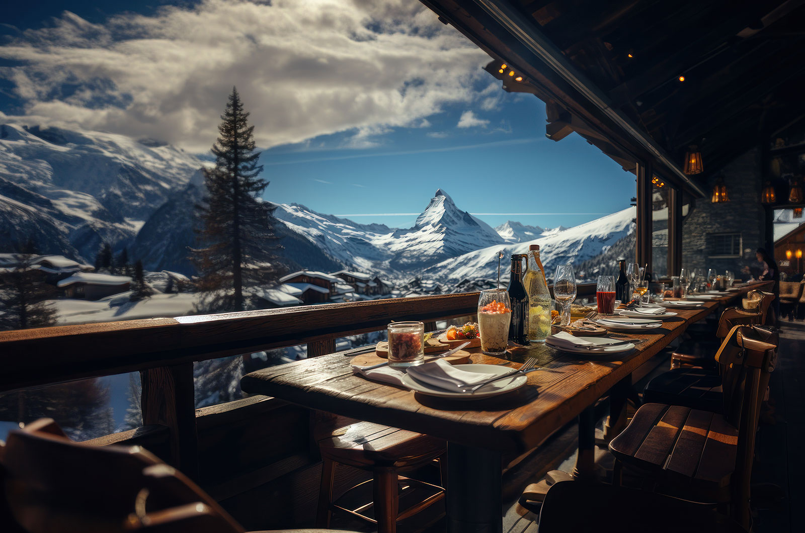 Décoration d’exception pour prestigieux restaurants, en station de ski